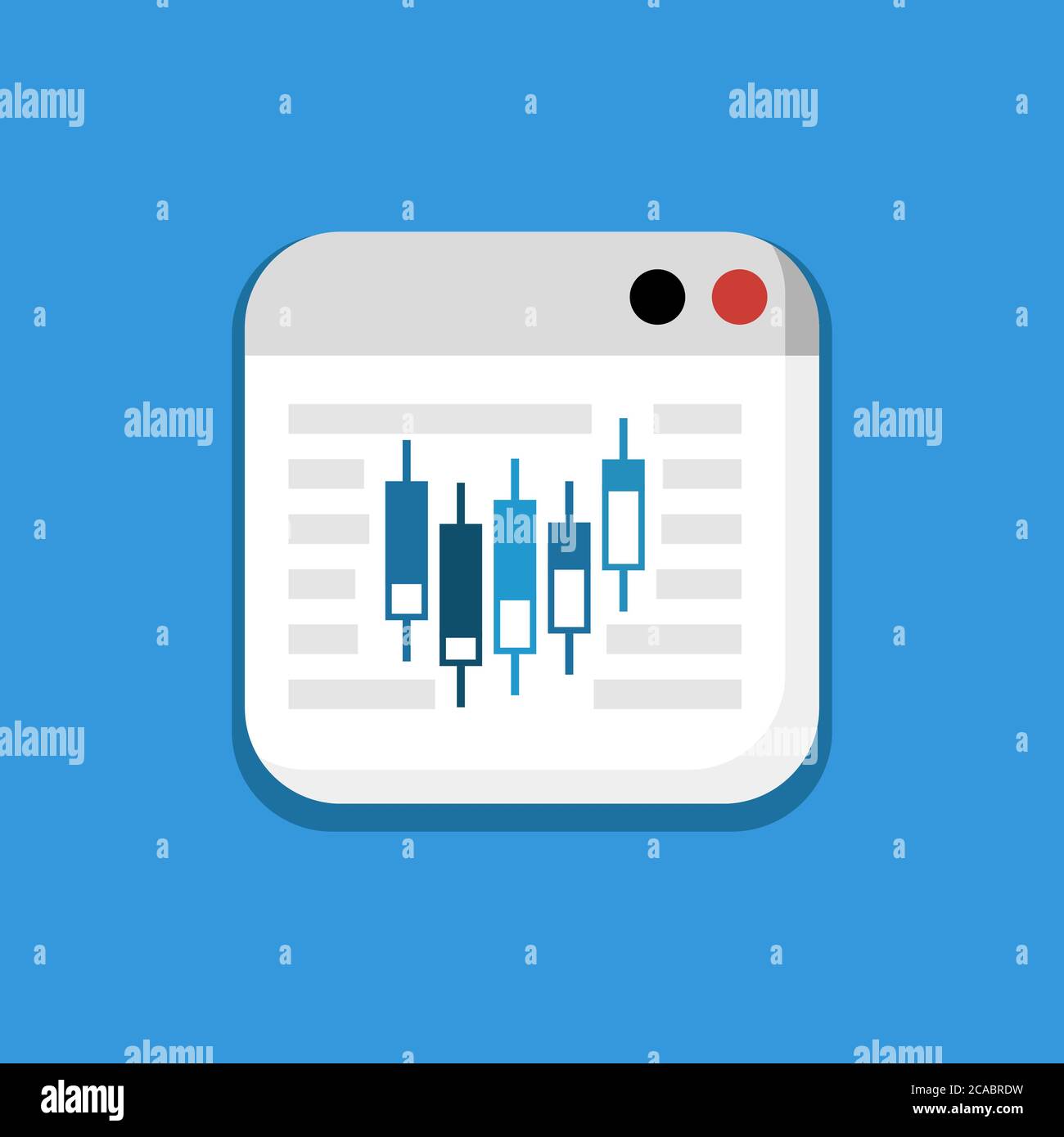 Stock, banking, finance window in blue icon Stock Vector Image & Art ...