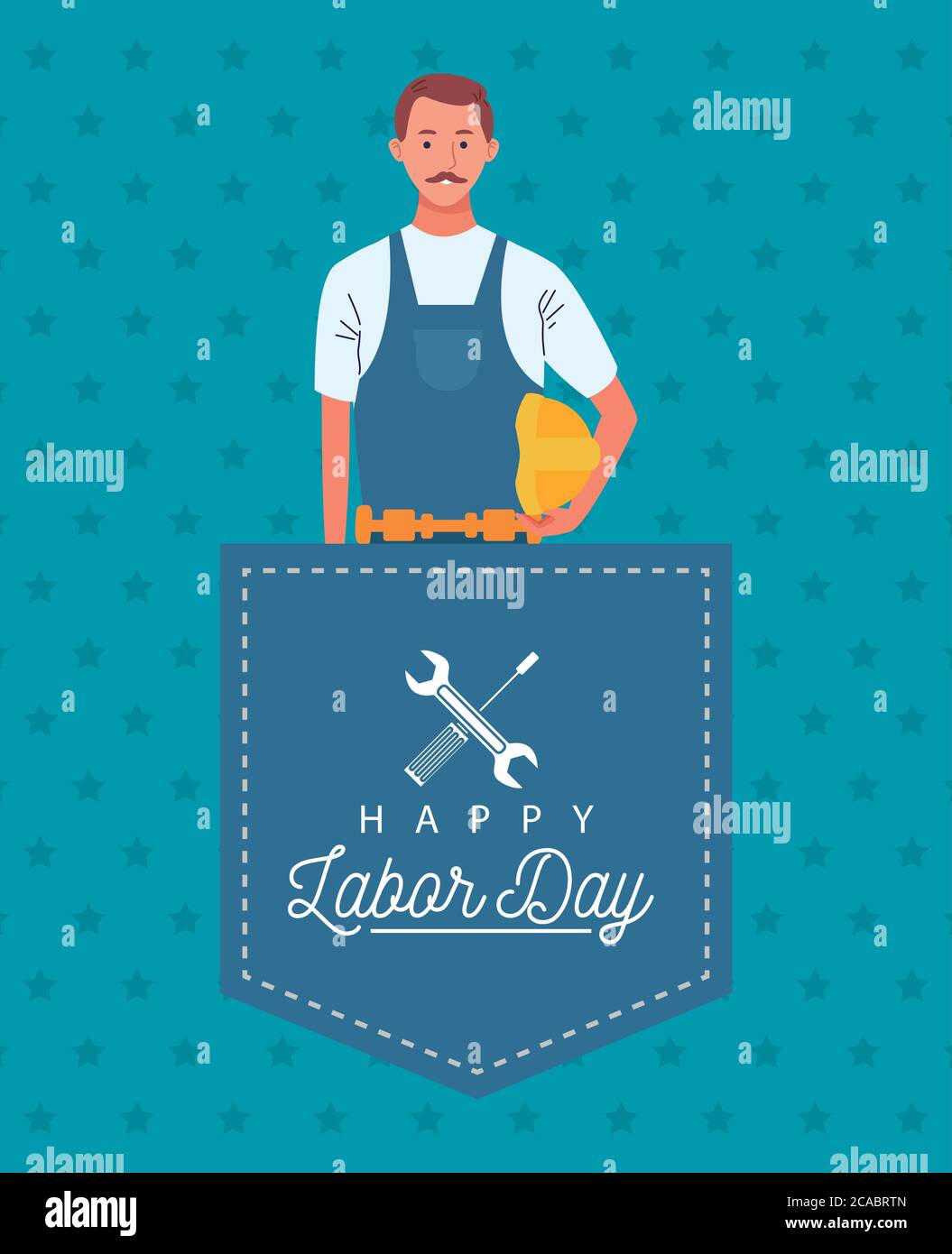 happy labor day celebration with builder constructor worker vector ...