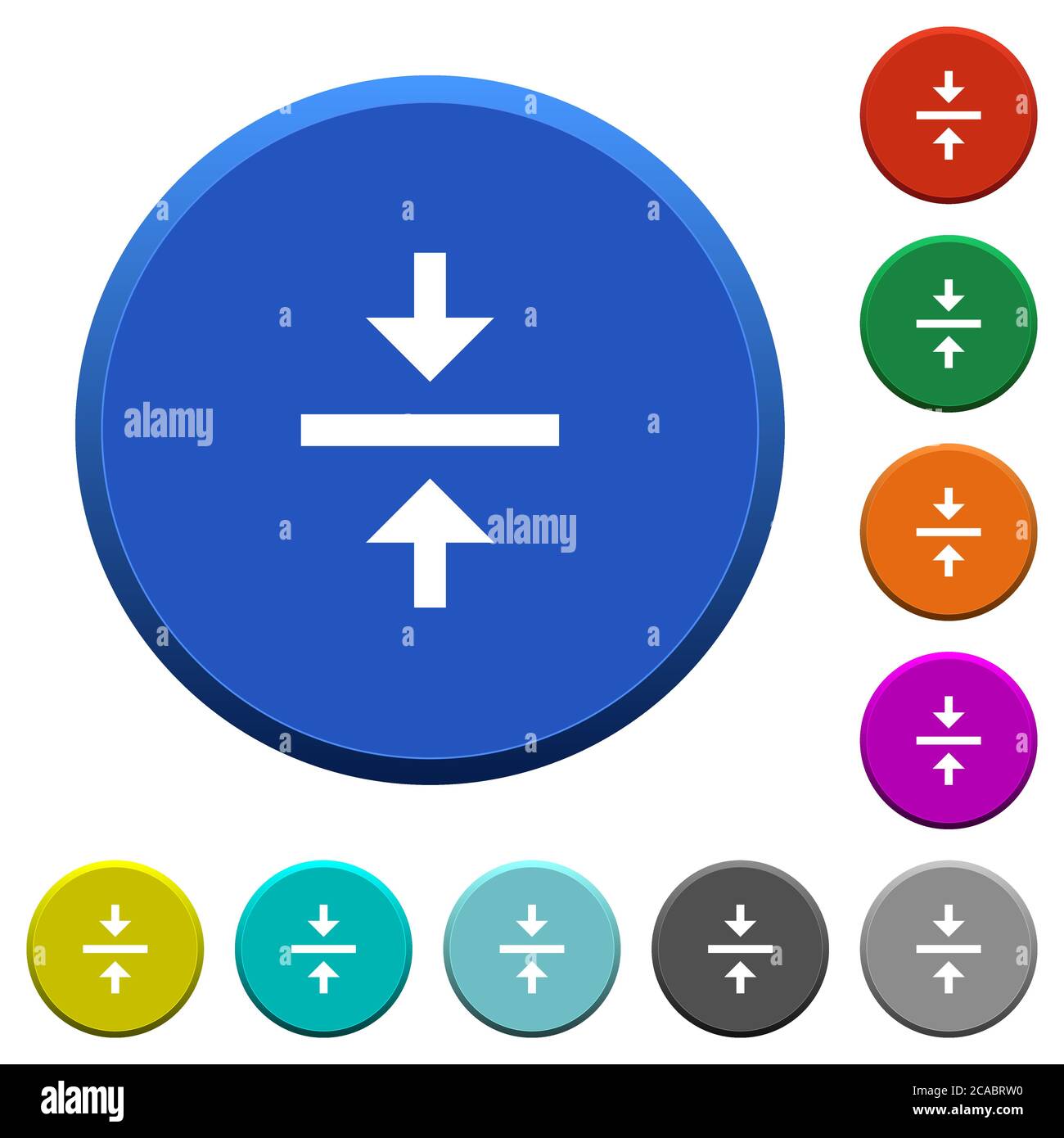 Vertical align center round color beveled buttons with smooth surfaces ...