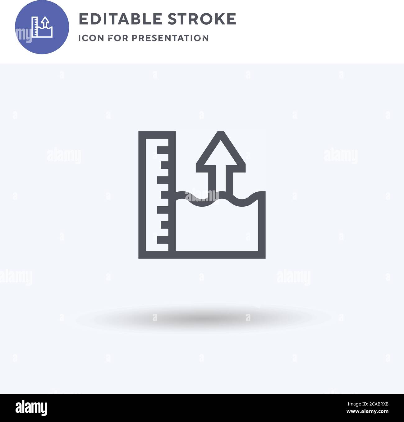 Sea Level icon vector, filled flat sign, solid pictogram isolated on ...