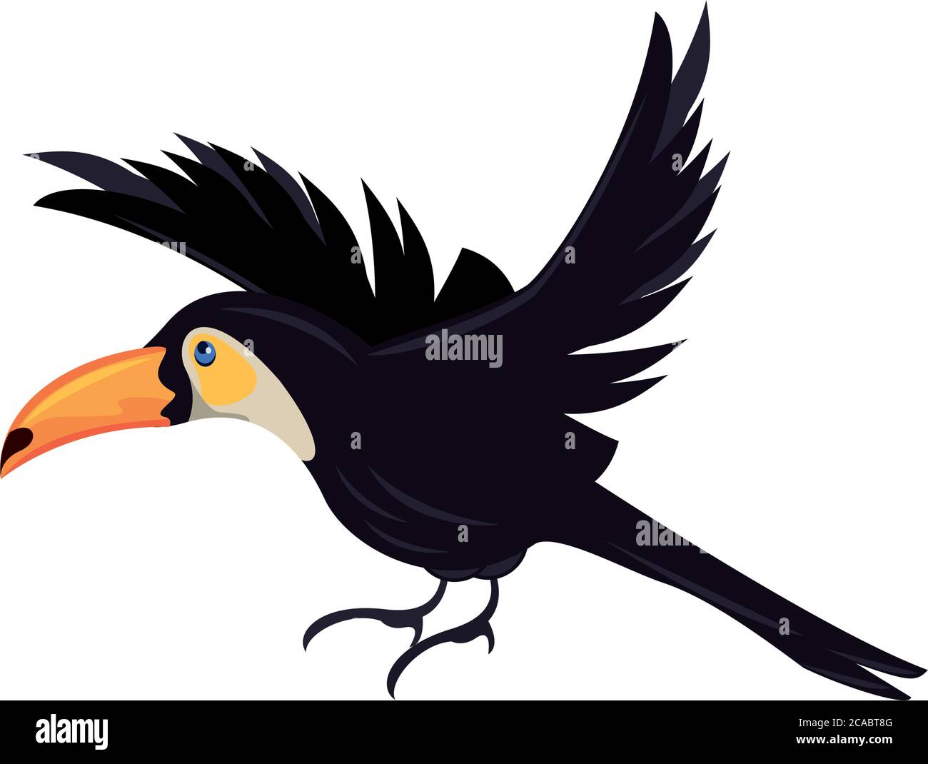 wild toucan bird animal flying vector illustration design Stock Vector ...