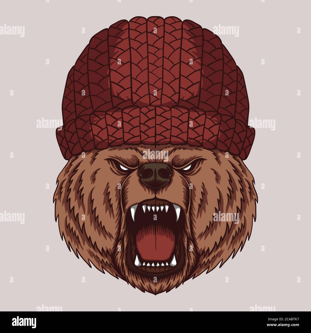 Grizzly bear angry head cartoon hi-res stock photography and images - Alamy