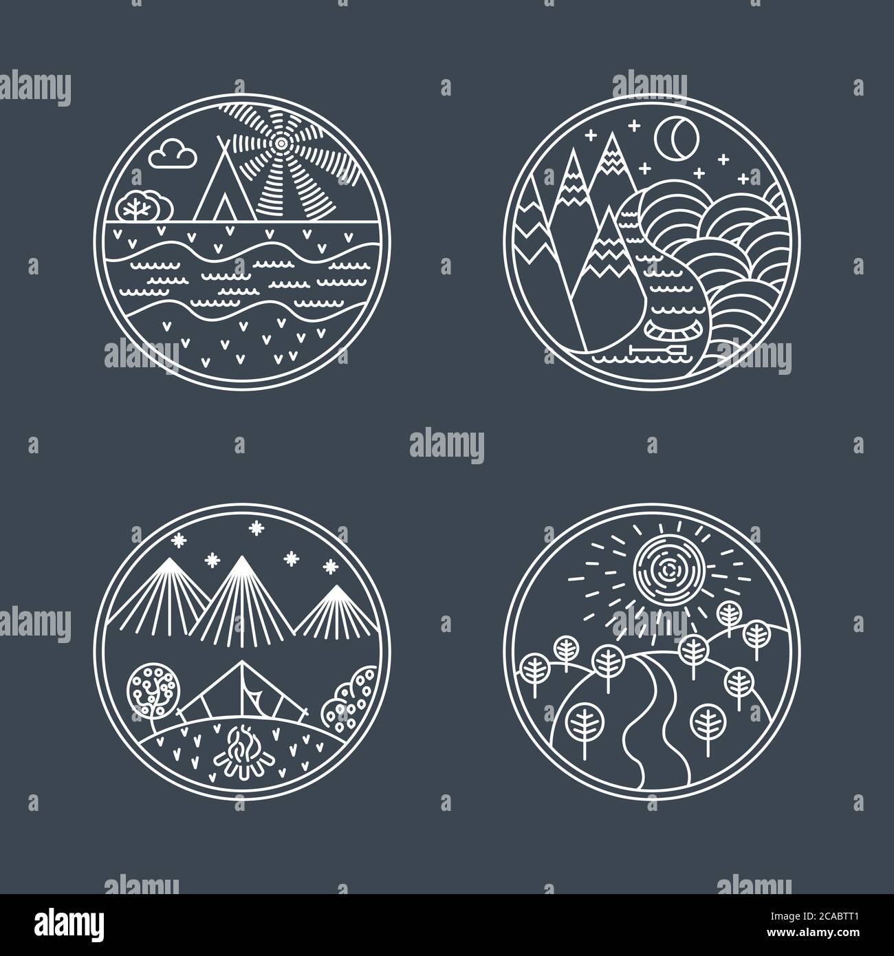 Linear badges and logo Stock Vector Image & Art - Alamy