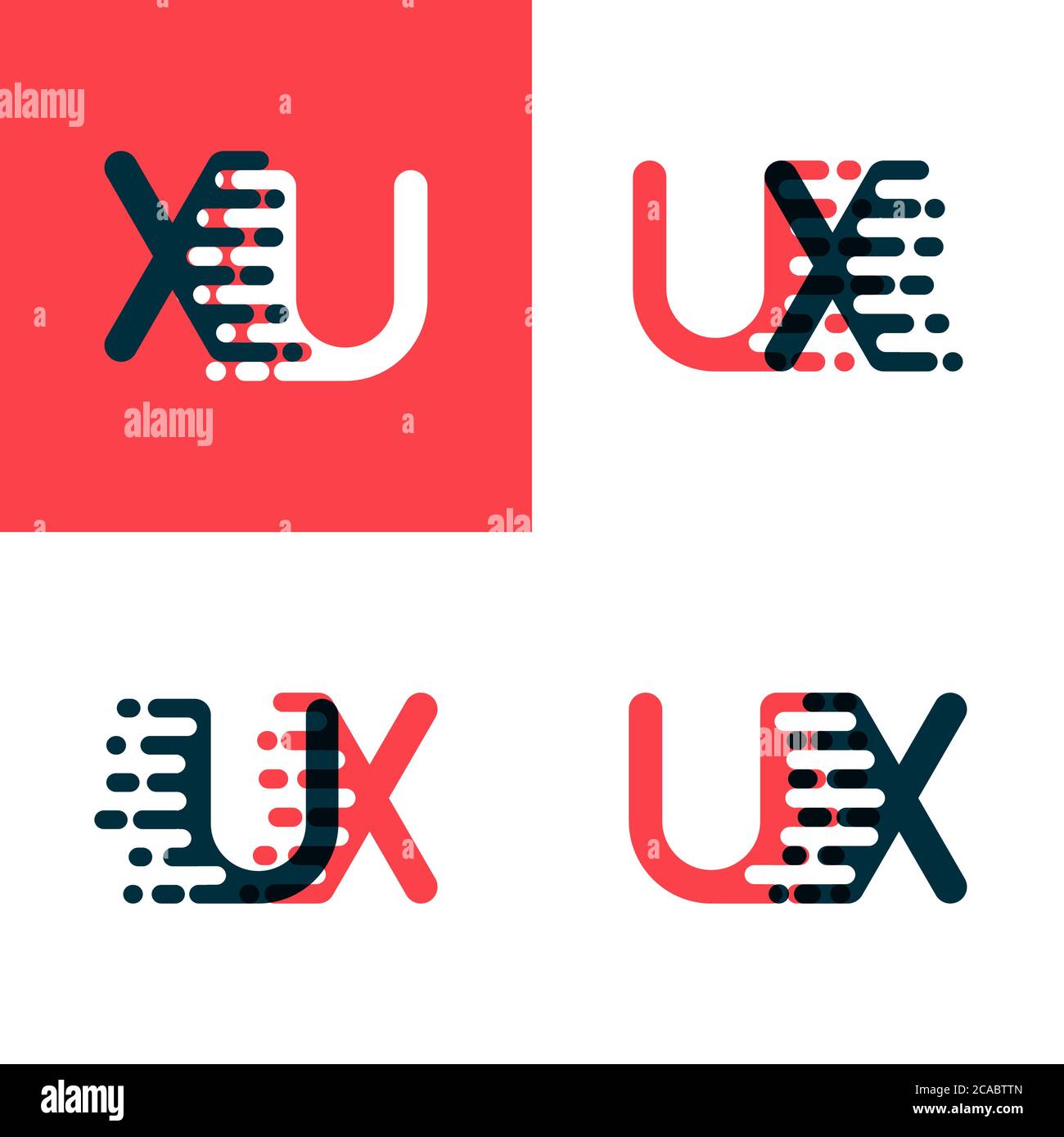 UX letters logo with accent speed dark red and dark blue Stock Vector ...