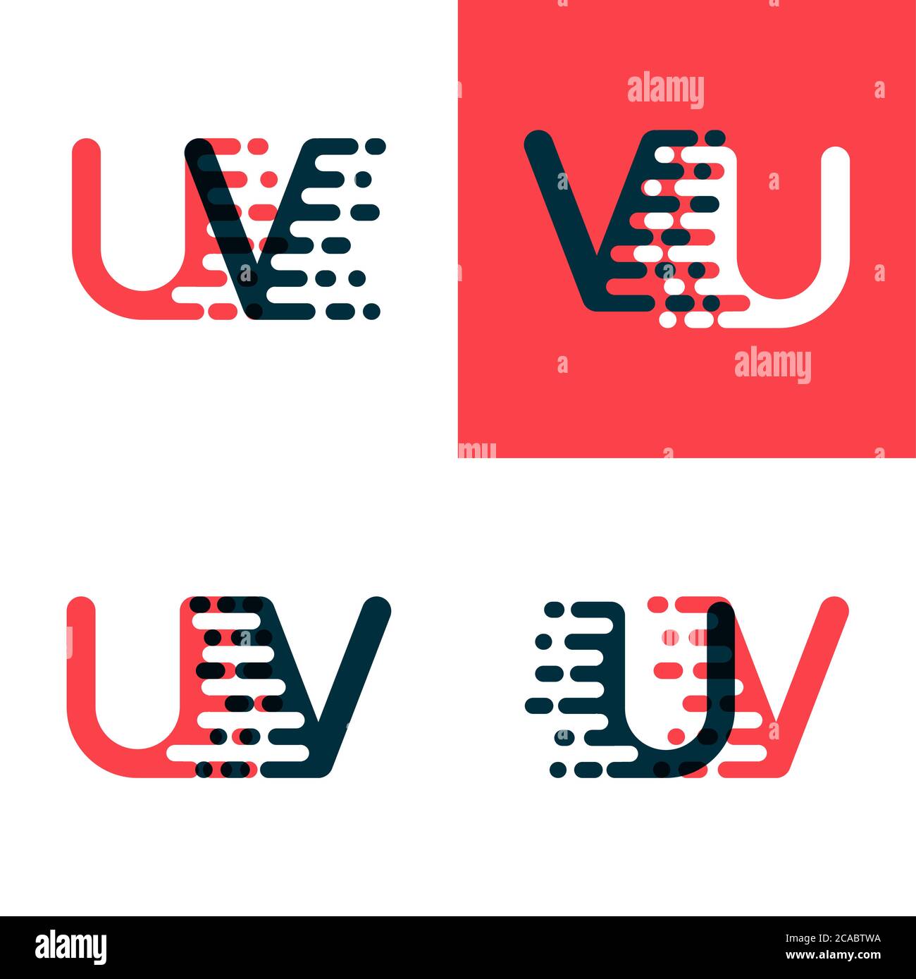 UV letters logo with accent speed dark red and dark blue Stock Vector ...