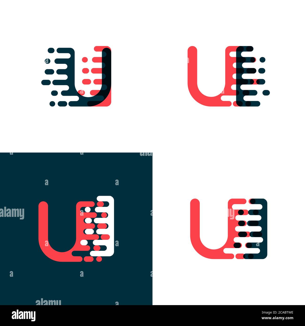 UI letters logo with accent speed dark red and dark blue Stock Vector ...