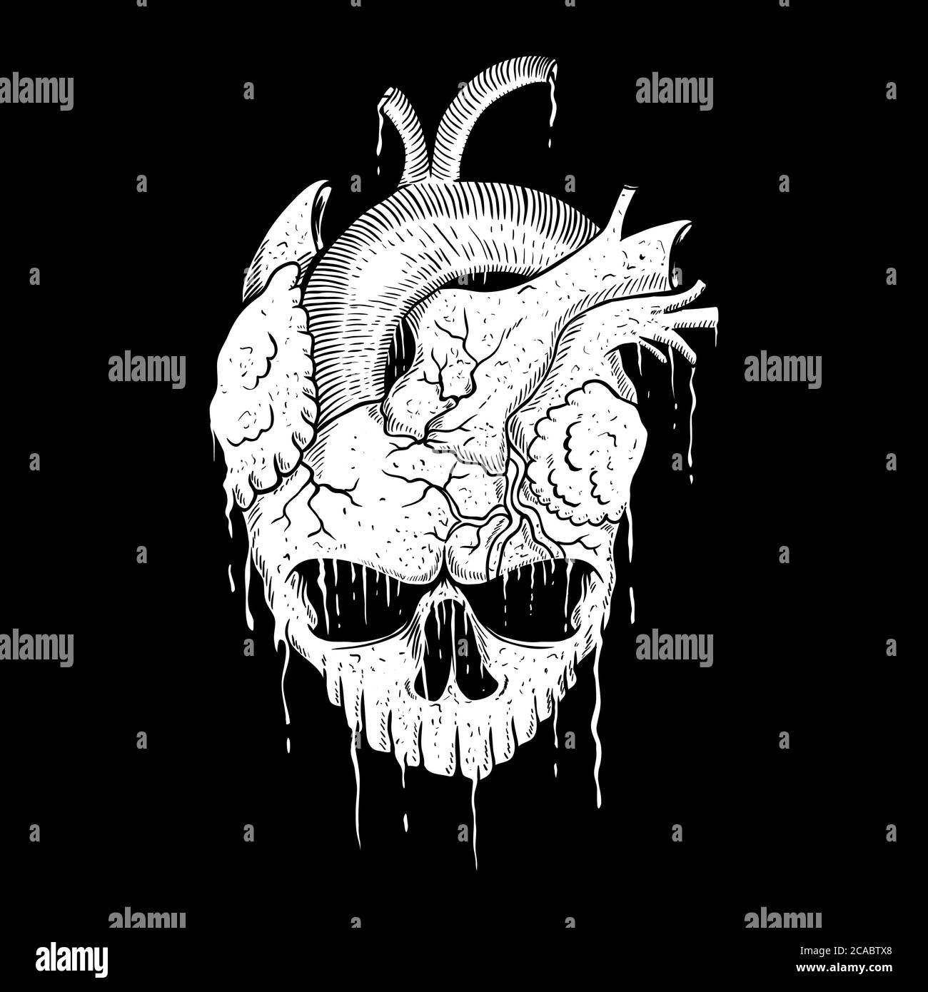 Skull Heart vector illustration for your company or brand Stock Vector ...