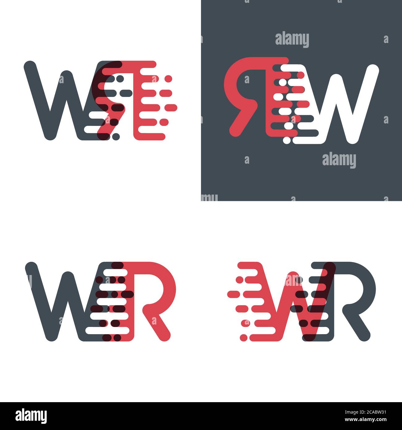 WR letters logo with accent speed pink and dark gray Stock Vector Image ...