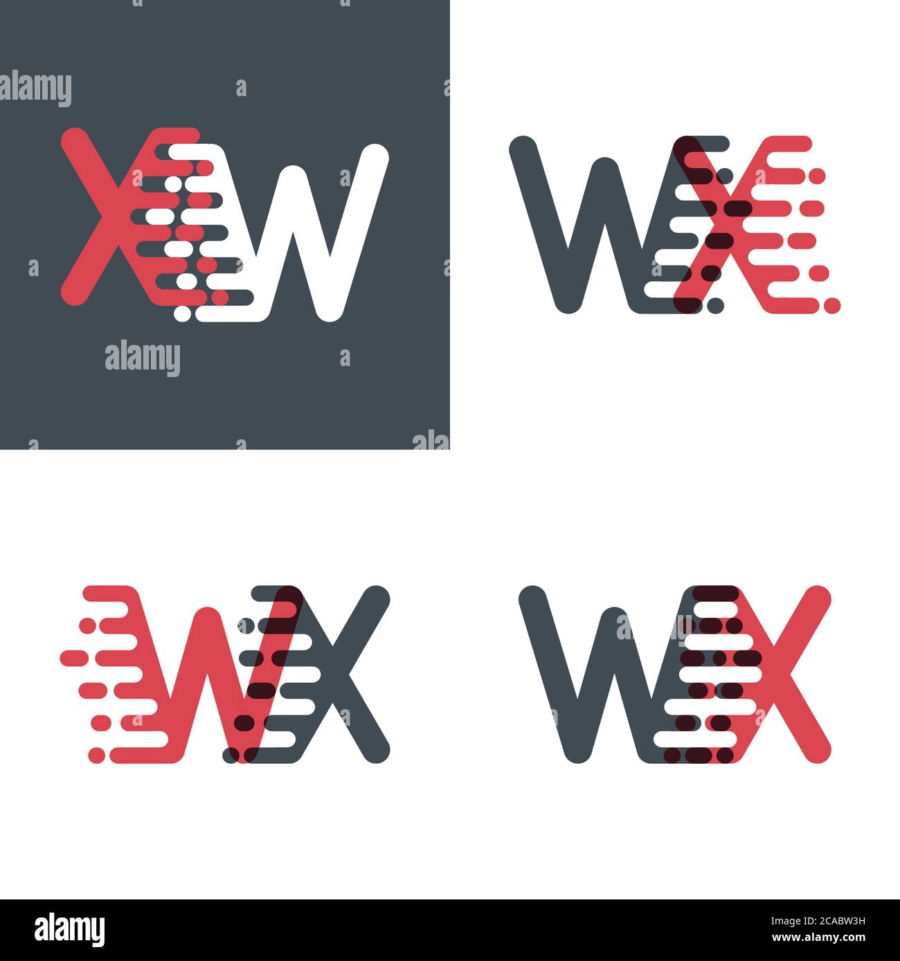WX letters logo with accent speed pink and dark gray Stock Vector Image ...