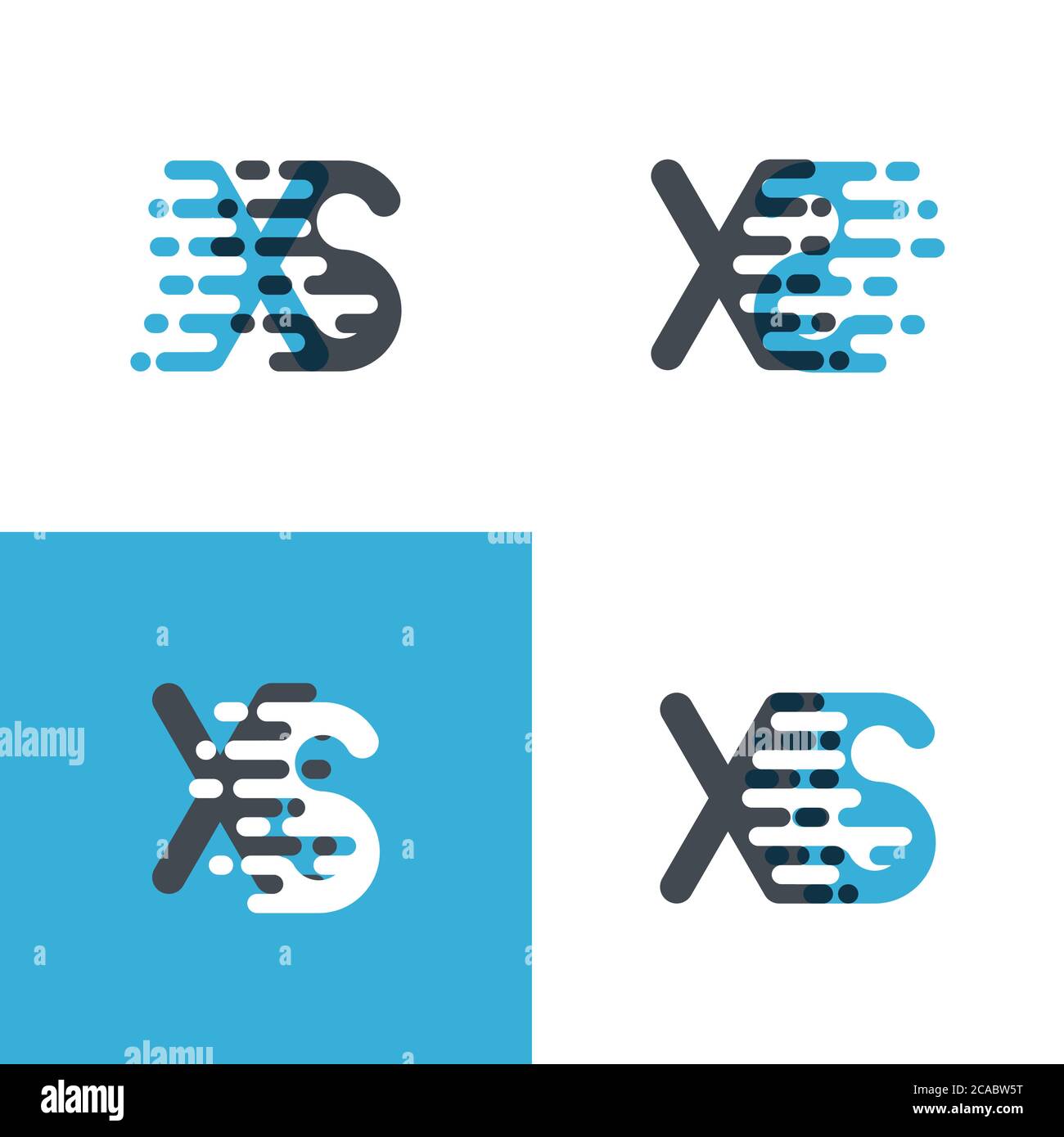 XS letters logo with accent speed soft blue and soft gray Stock Vector ...