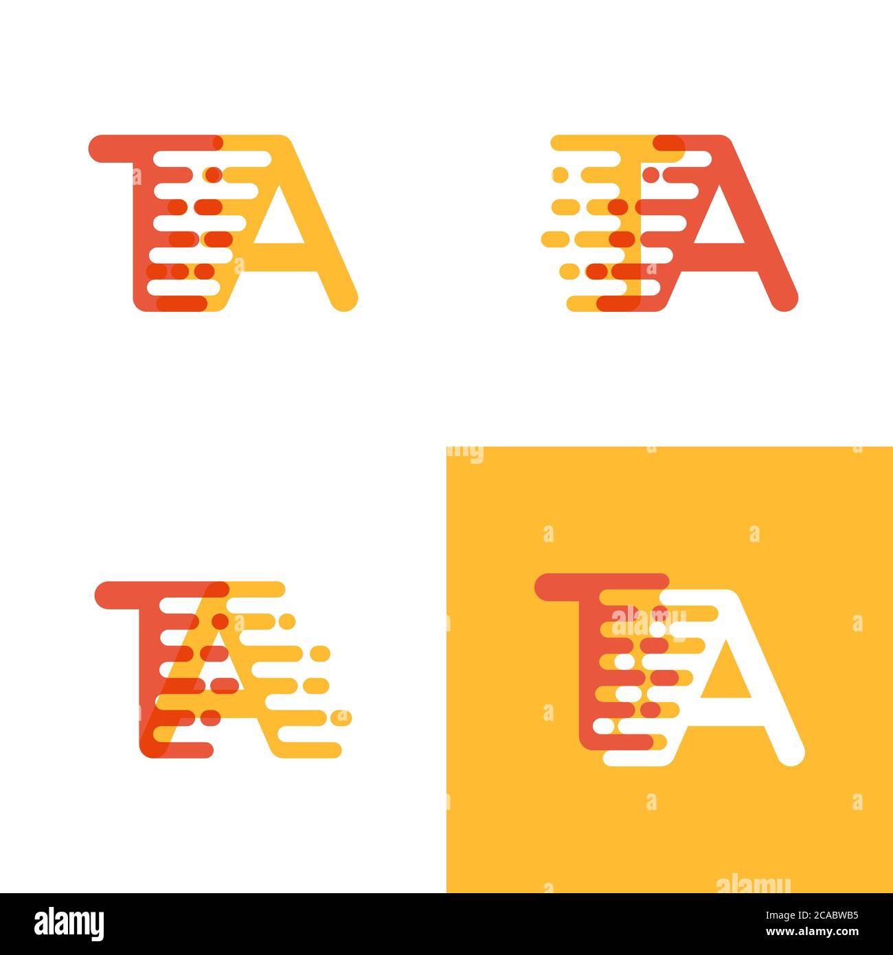 TA letters logo with accent speed soft orange and yellow Stock Vector ...