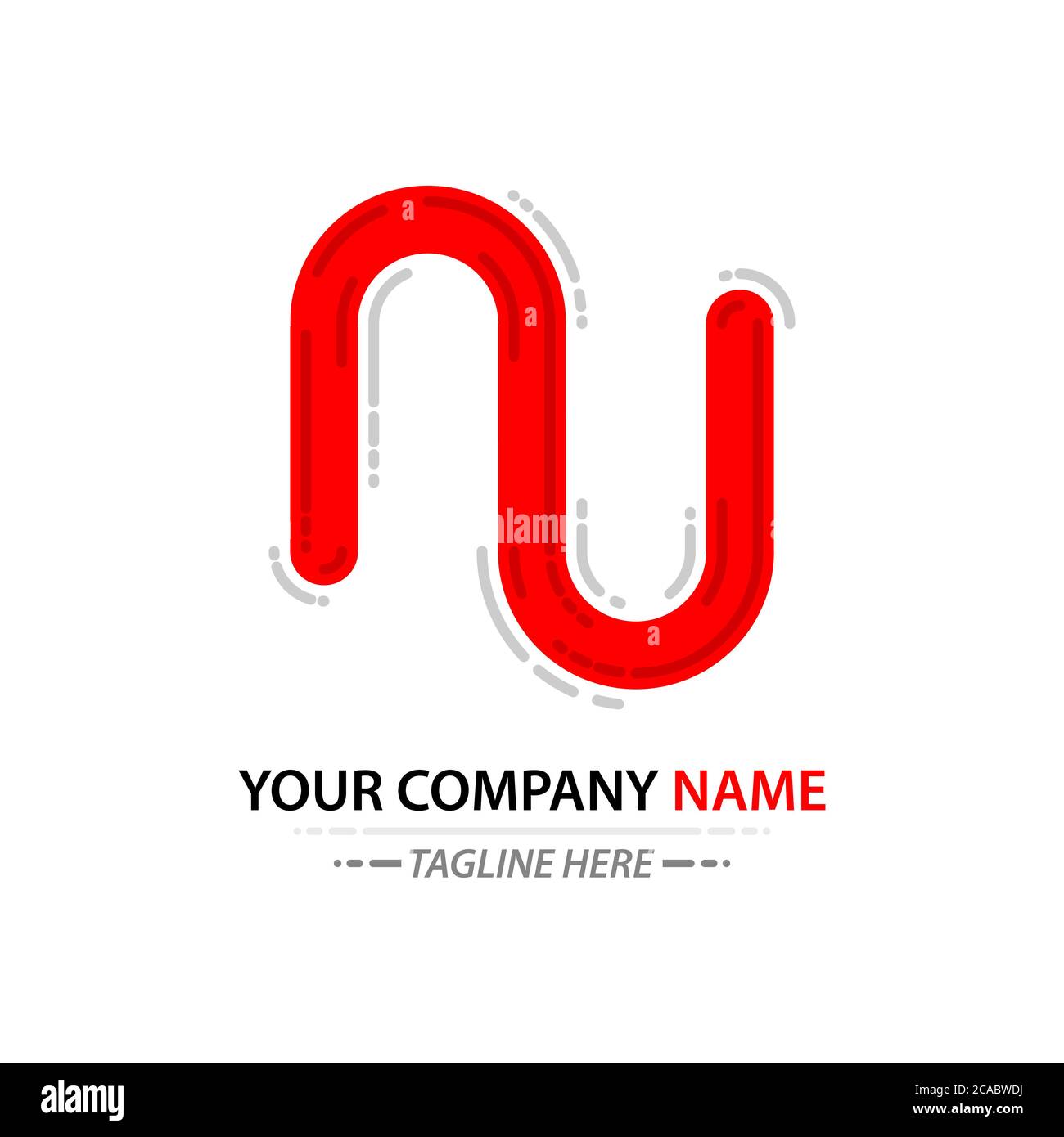 NU uppercase simple red line logo letter Stock Vector Image & Art - Alamy