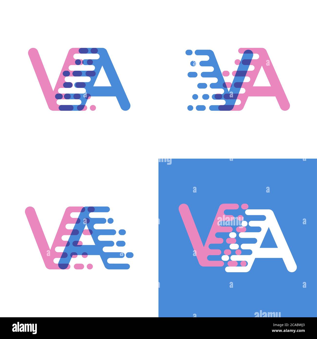 VA letters logo with accent speed soft pink and soft blue Stock Vector ...
