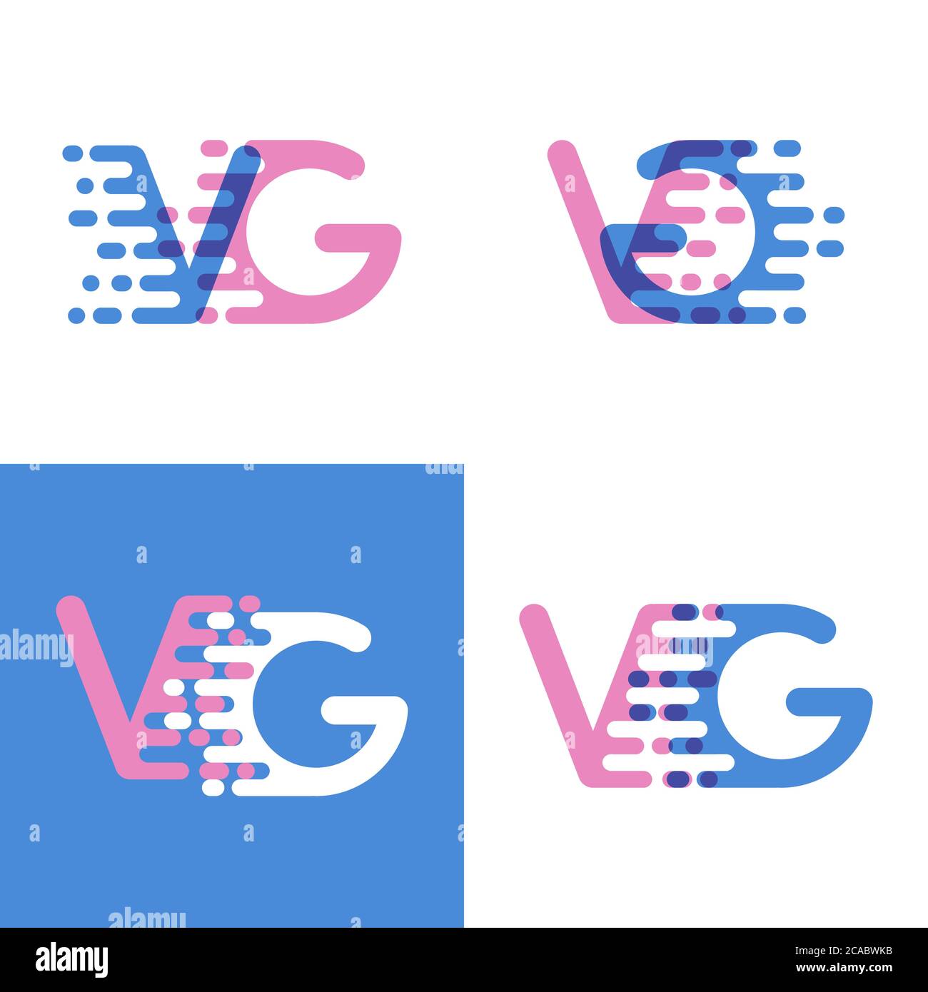 VG letters logo with accent speed soft pink and soft blue Stock Vector ...