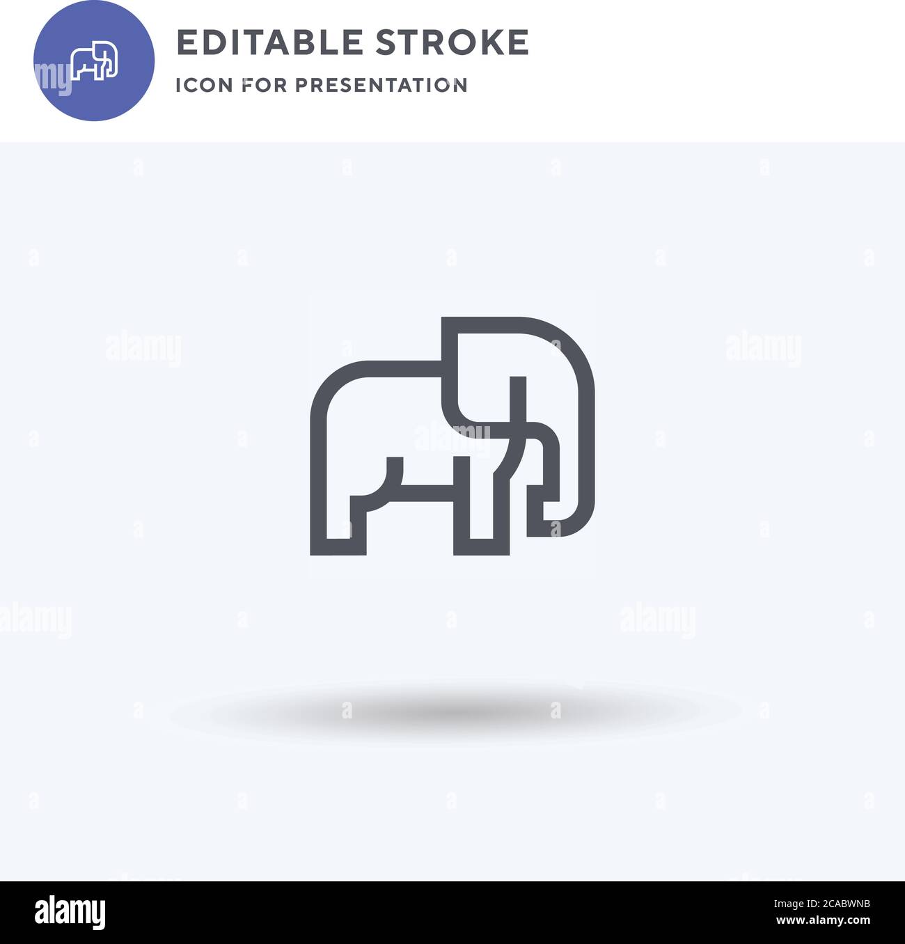 Elephant icon vector, filled flat sign, solid pictogram isolated on ...