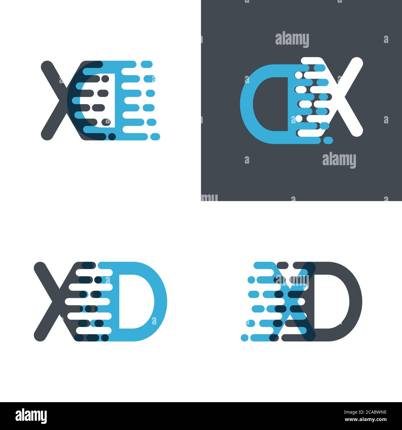 XD letters logo with accent speed soft blue and soft gray Stock Vector ...