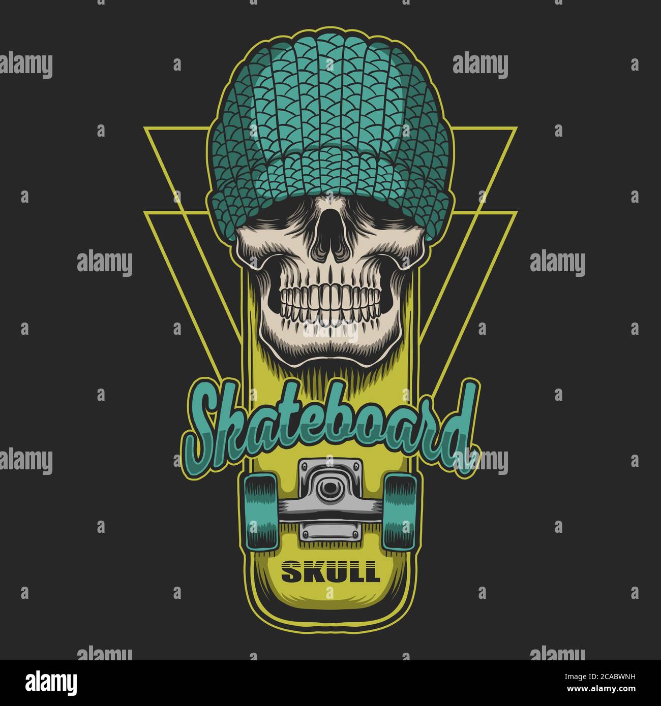 Skull skateboard vector illustration for your company or brand Stock ...