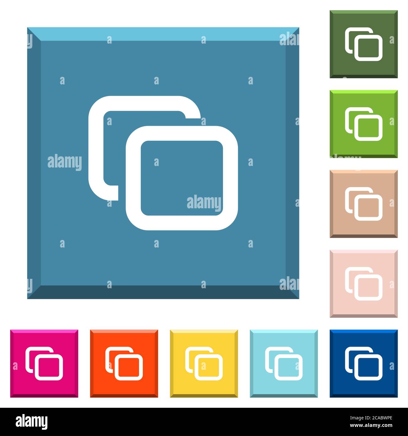 Tabs white icons on edged square buttons in various trendy colors Stock Vector Image & Art - Alamy