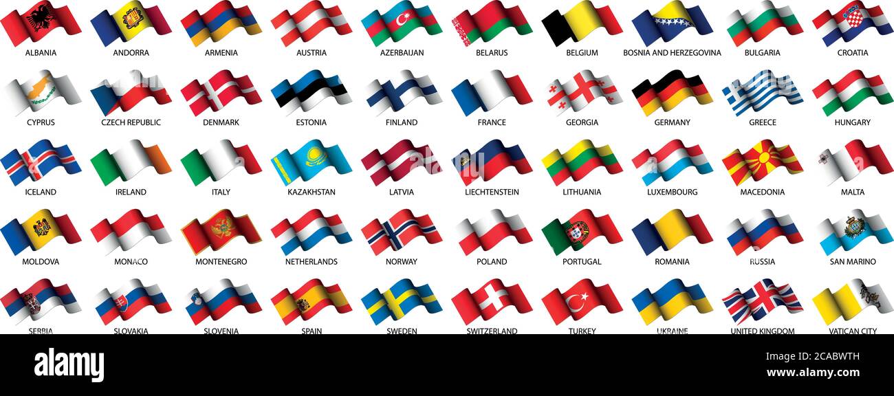 set of all european flags on white background Stock Vector Image & Art ...