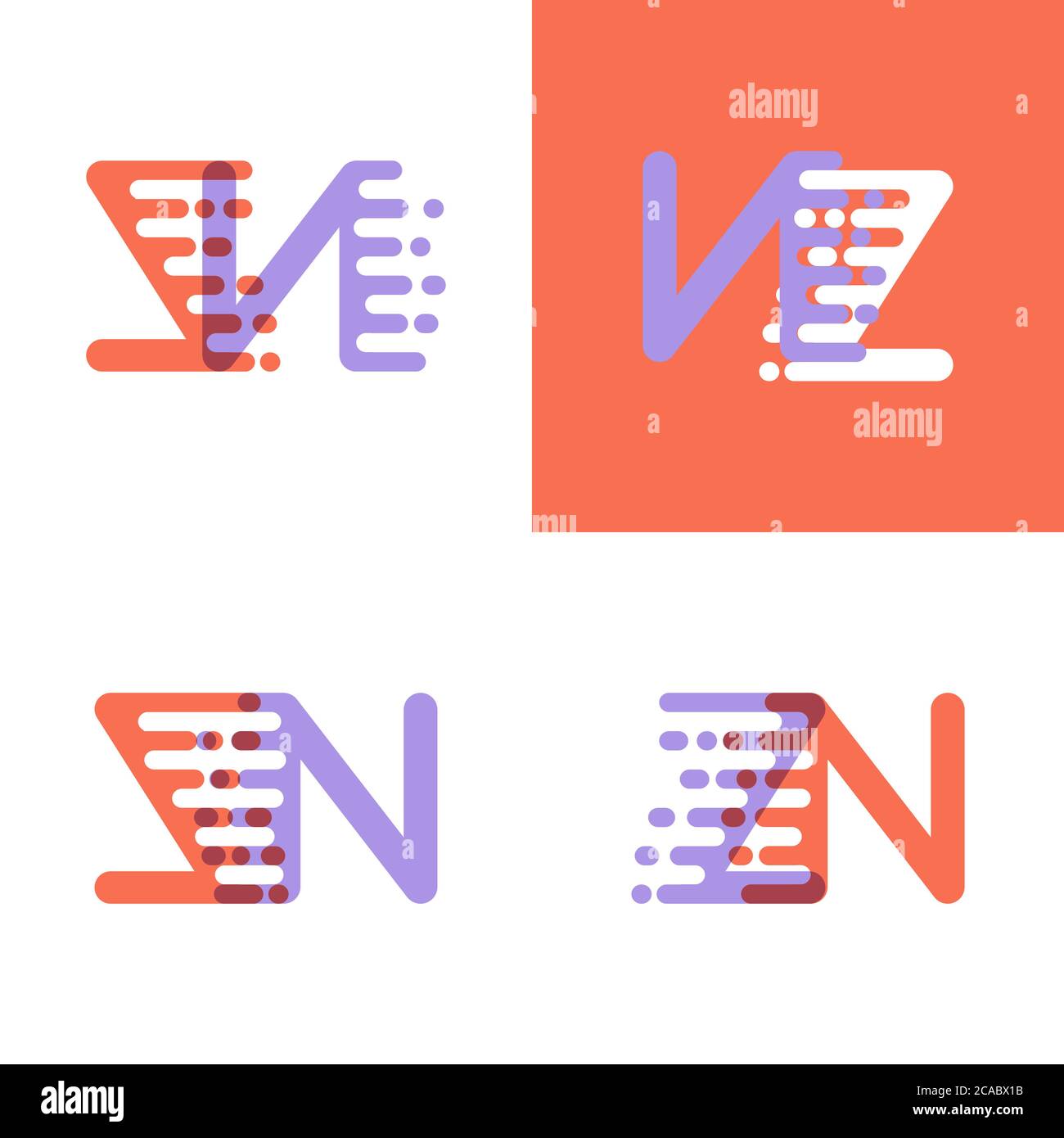 ZN letters logo with accent speed orange and lavender Stock Vector Image & Art - Alamy
