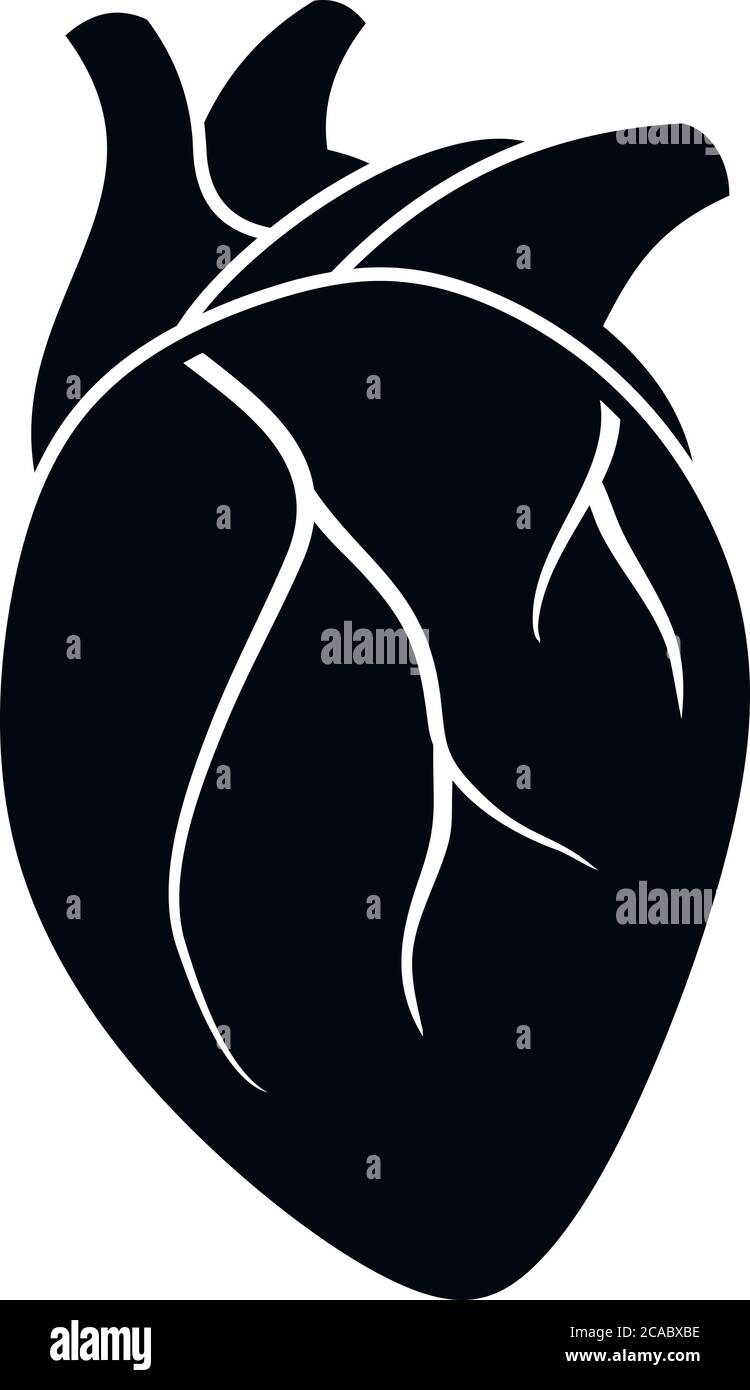 Body human heart icon. Simple illustration of body human heart vector ...