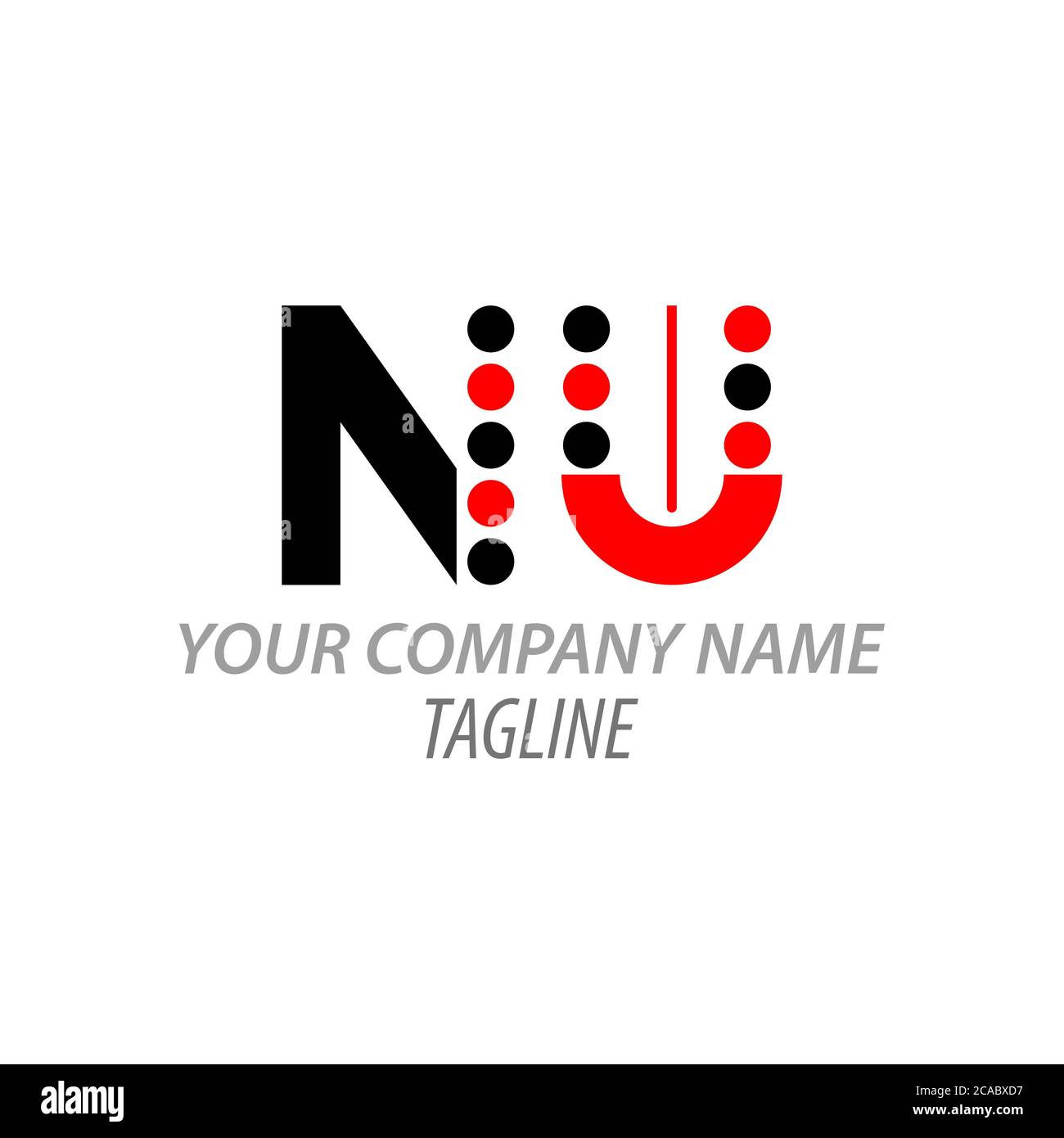 NU uppercase simple red and black logo letter Stock Vector Image & Art ...