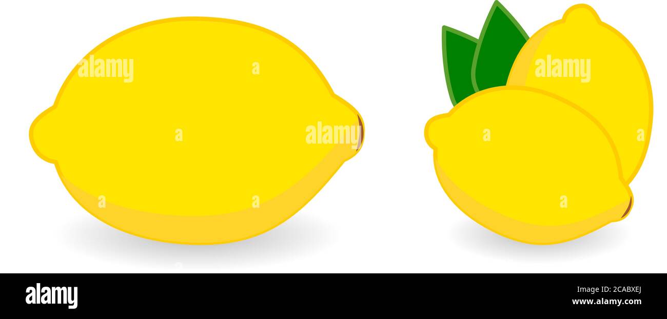 Simple Lemon icon, version with single and two fruits Stock Vector ...