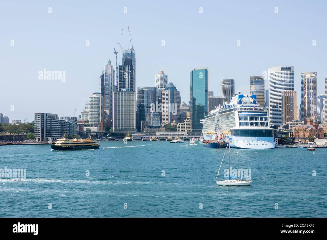 View of the Ovation of the Seas being re-fuelled at the Overseas ...