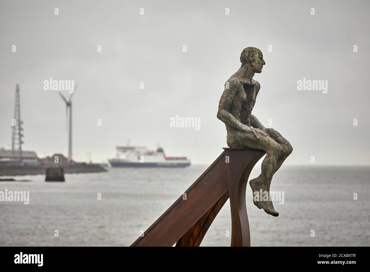 Heysham sculpture of SHIP and two figures at Half Moon Bay by artist ...