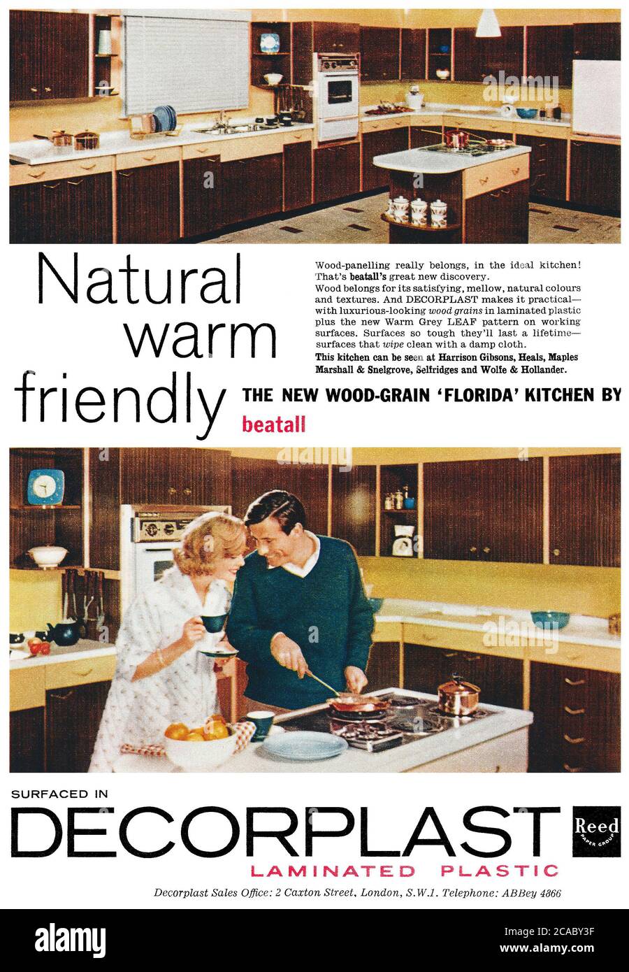 1961 British advertisement for Decorplast laminated plastic used on ...