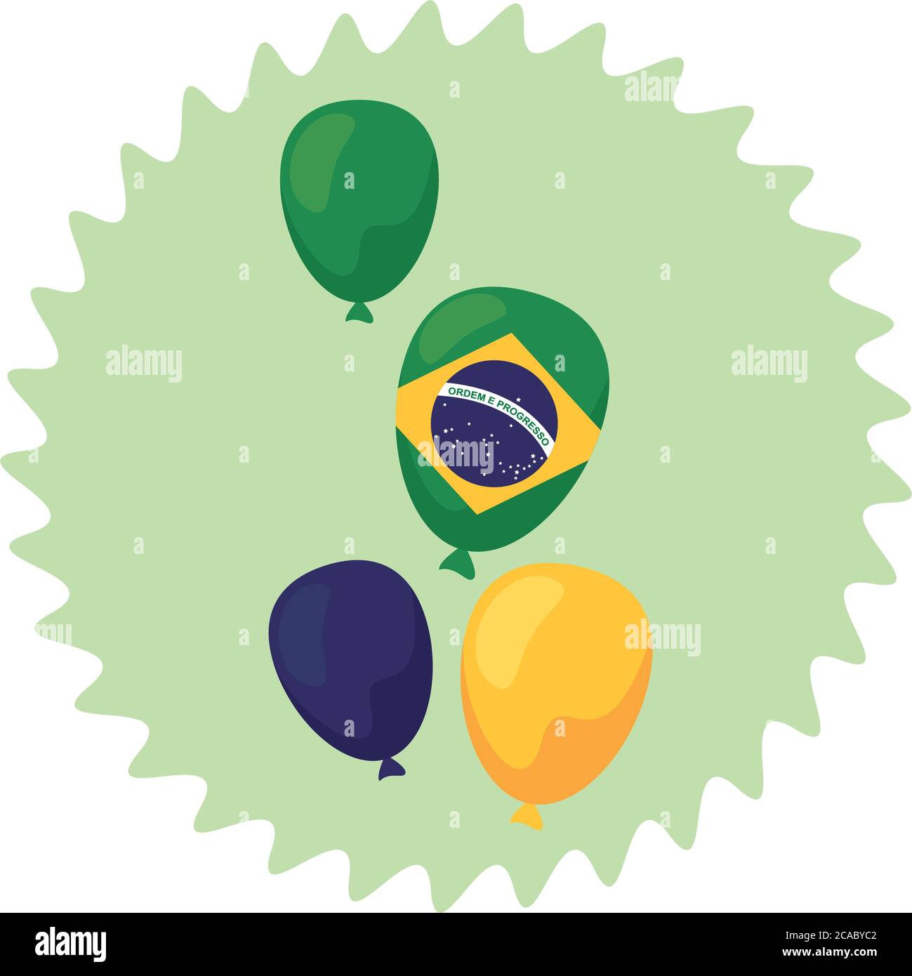 balloons helium with brazil flag country vector illustration design ...