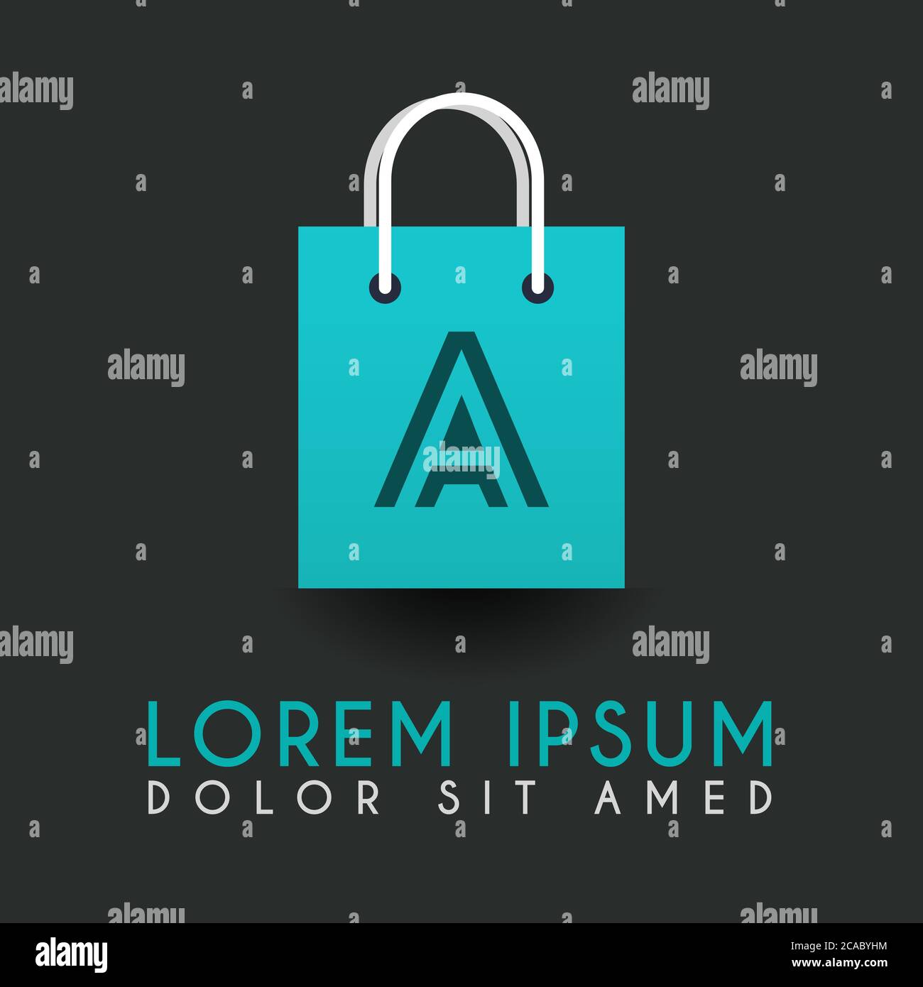 Logo green shopping bag with initials A in the middle Stock Vector ...
