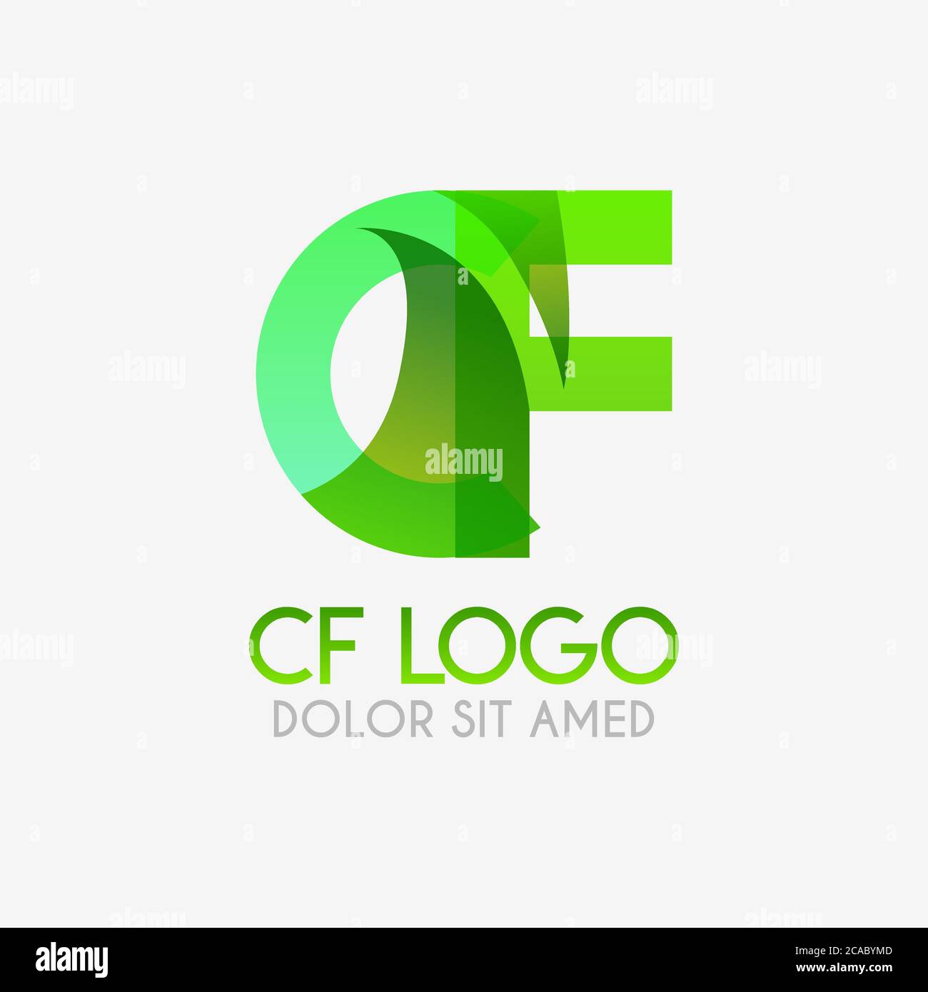 The CF logo with striking colors and gradations, modern and simple for ...