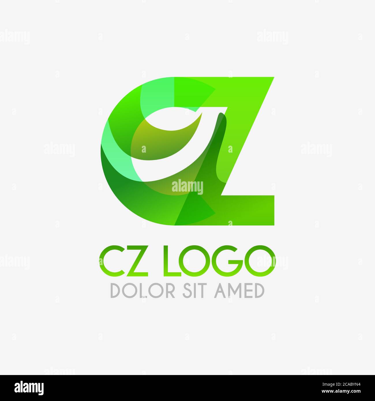 The CZ logo with striking colors and gradations, modern and simple for ...