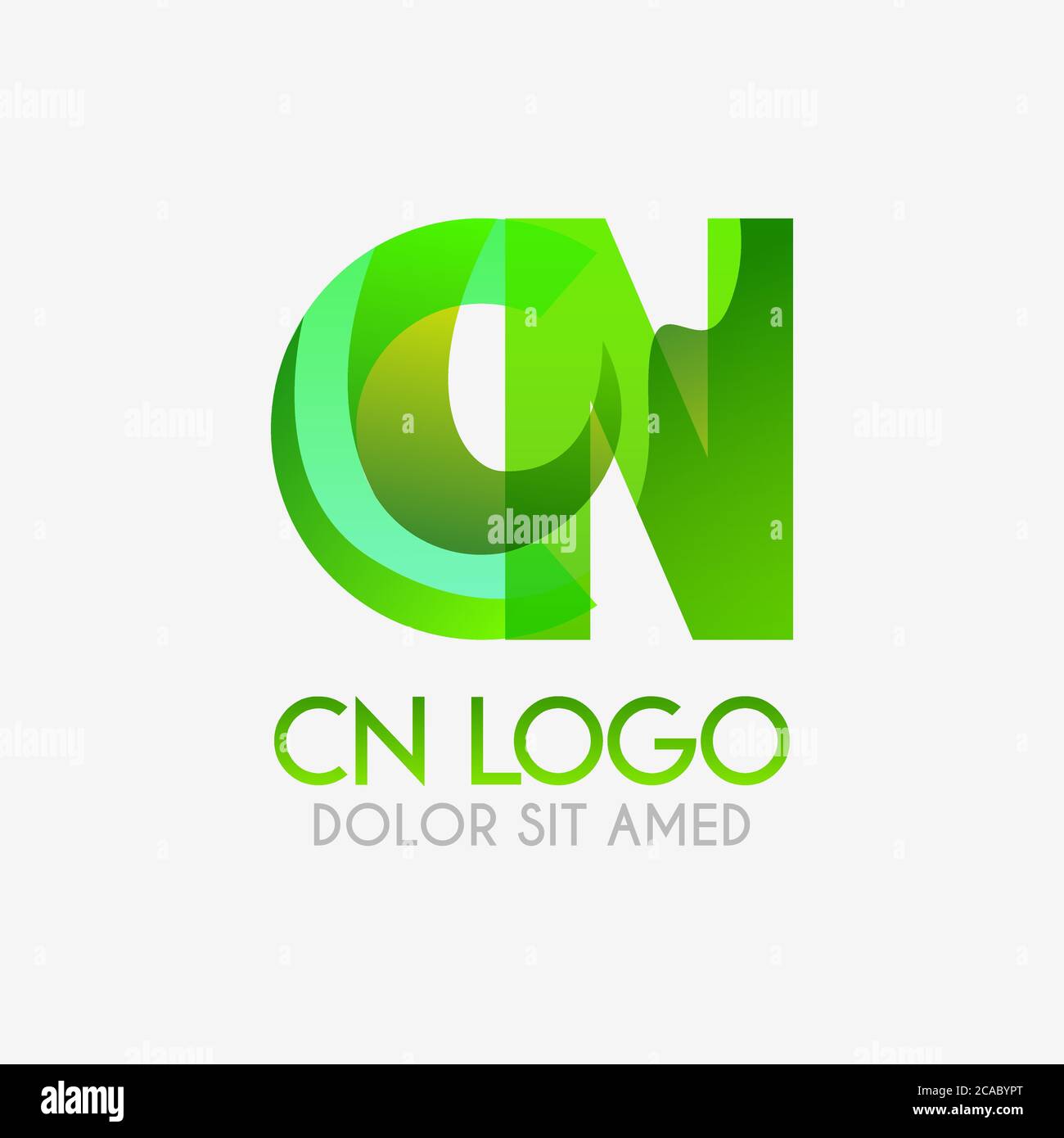The CN logo with striking colors and gradations, modern and simple for ...