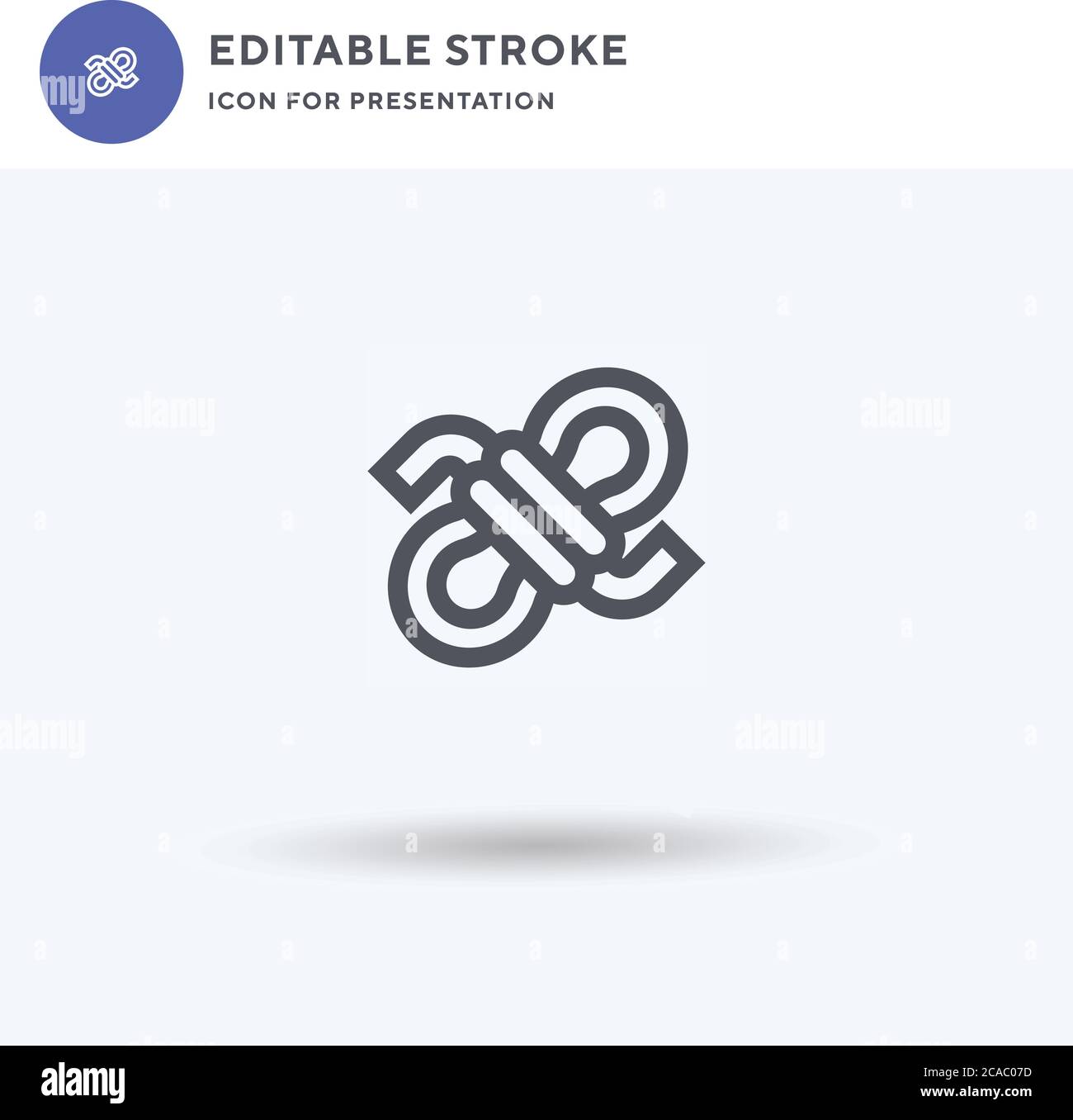 Rope icon vector, filled flat sign, solid pictogram isolated on white ...