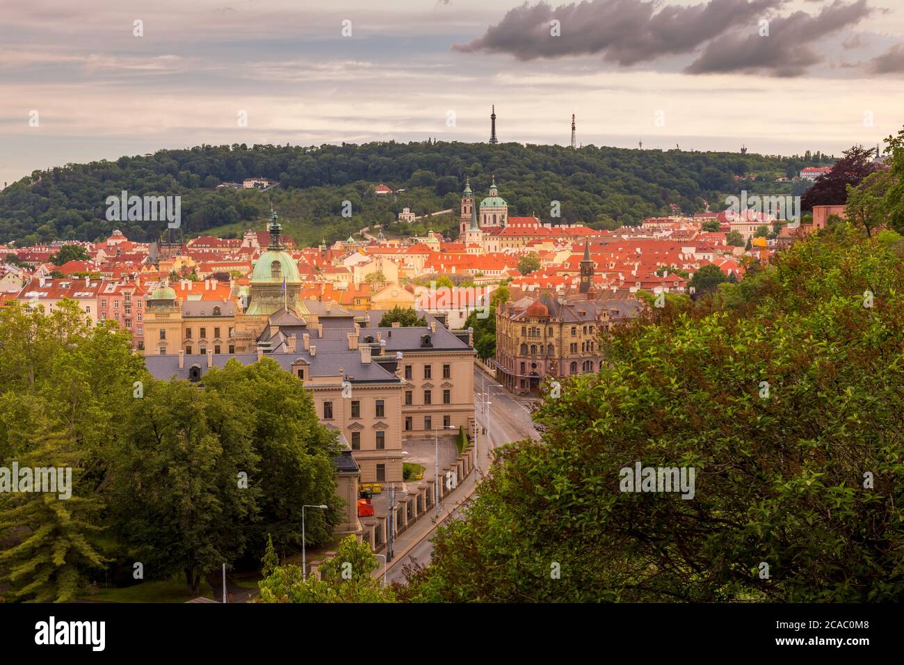 Vltava river, Prague bridges and view of the old town of Prague, UNESCO ...