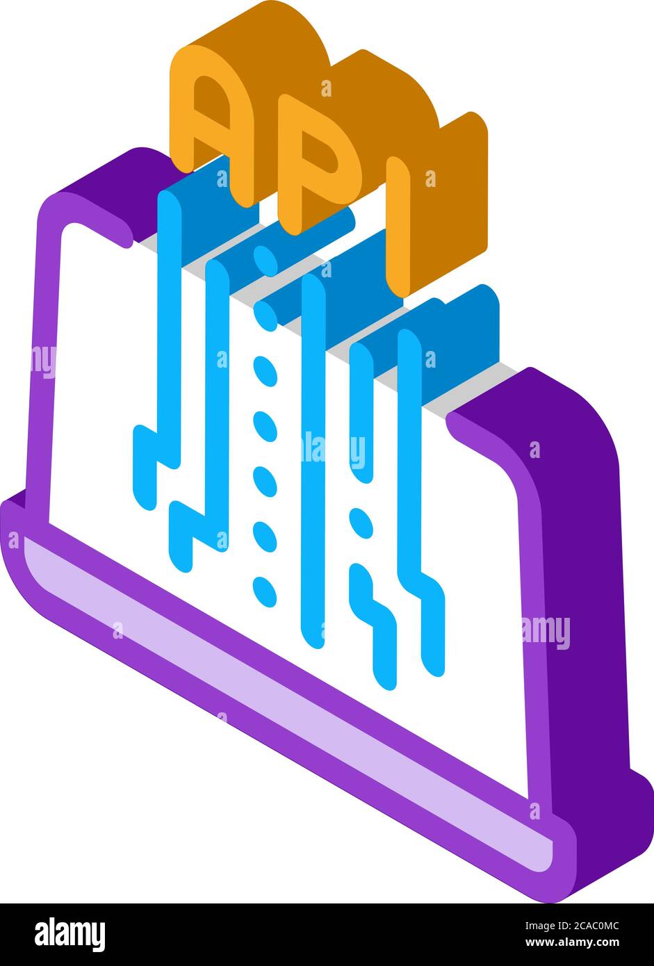 front end api isometric icon vector illustration Stock Vector Image ...