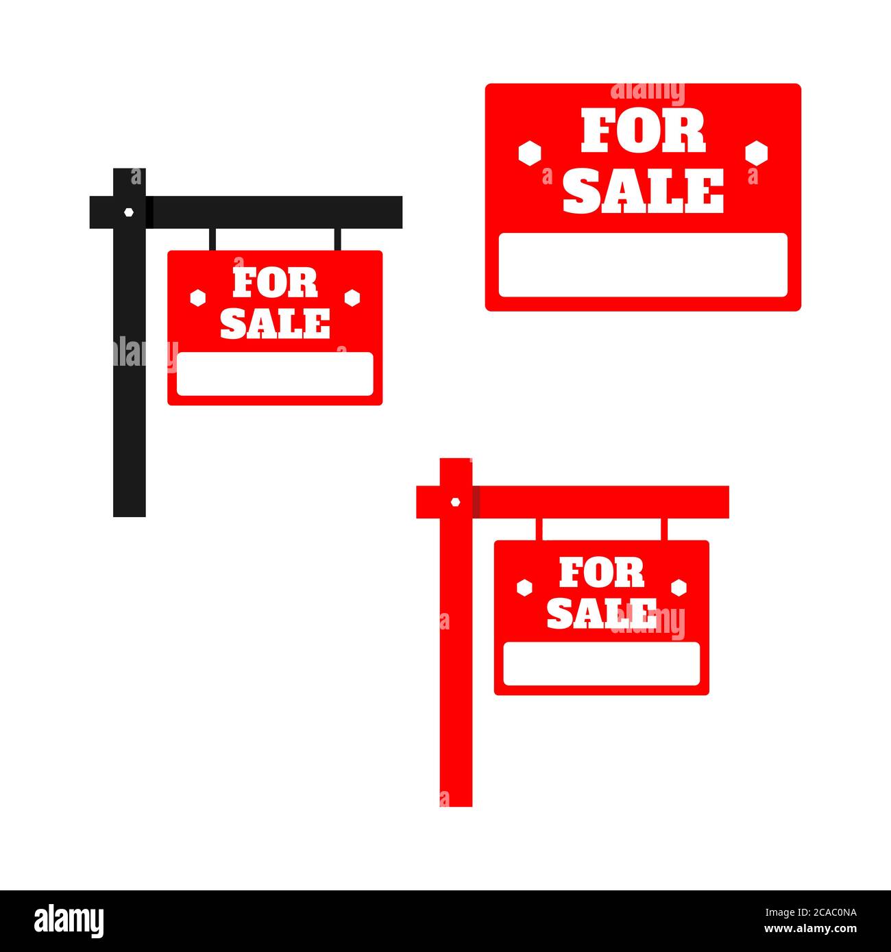 set of red square for sale sign house vector logo illustrations EPS 10 ...