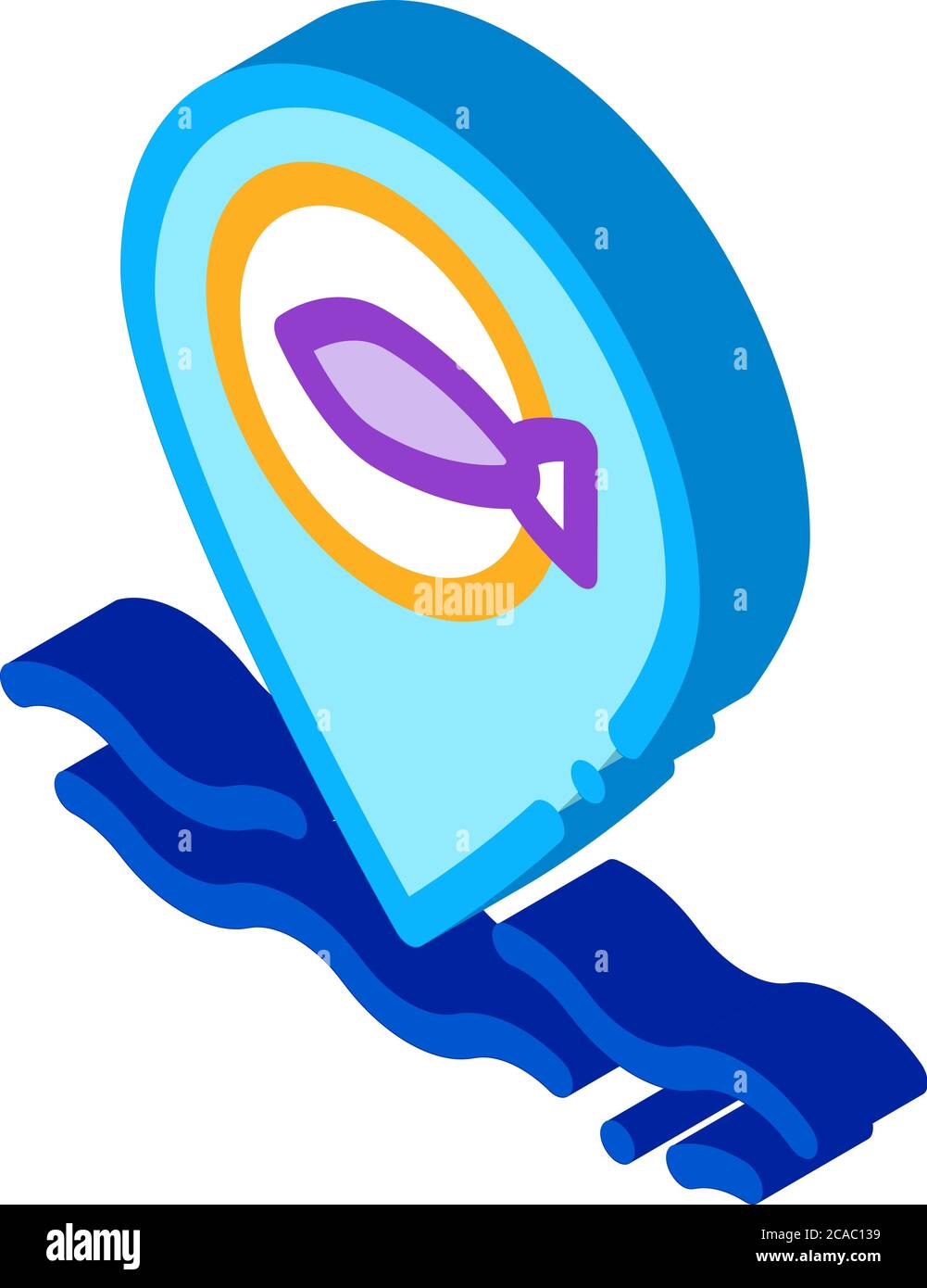 marine fish location isometric icon vector illustration Stock Vector ...