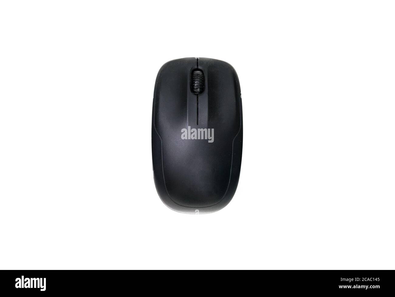 Top view of black computer mouse isolated on white background Stock ...