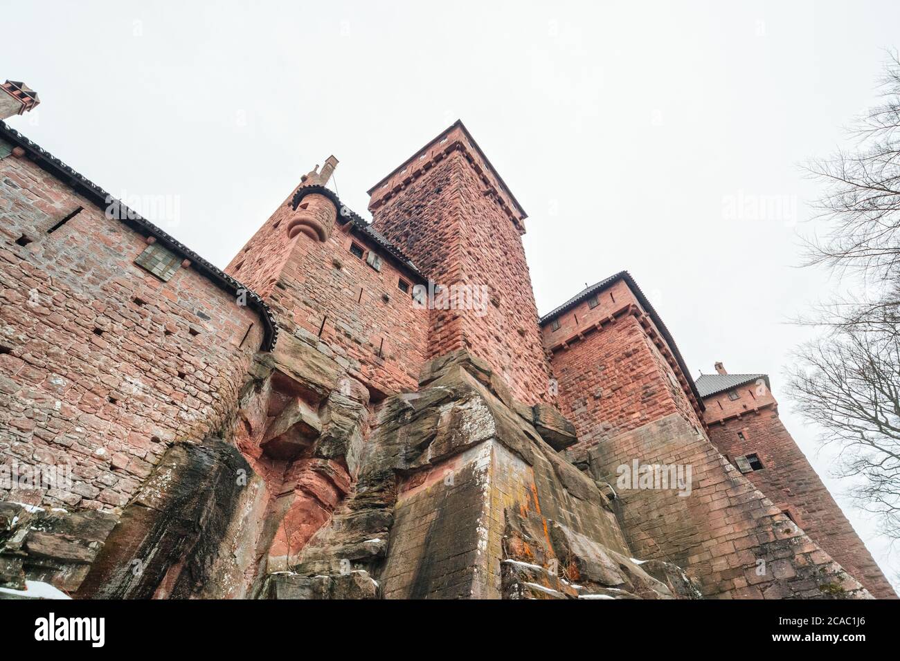Exterior view of the Haut-Koenigsbourg castle, Alsace, France Stock ...