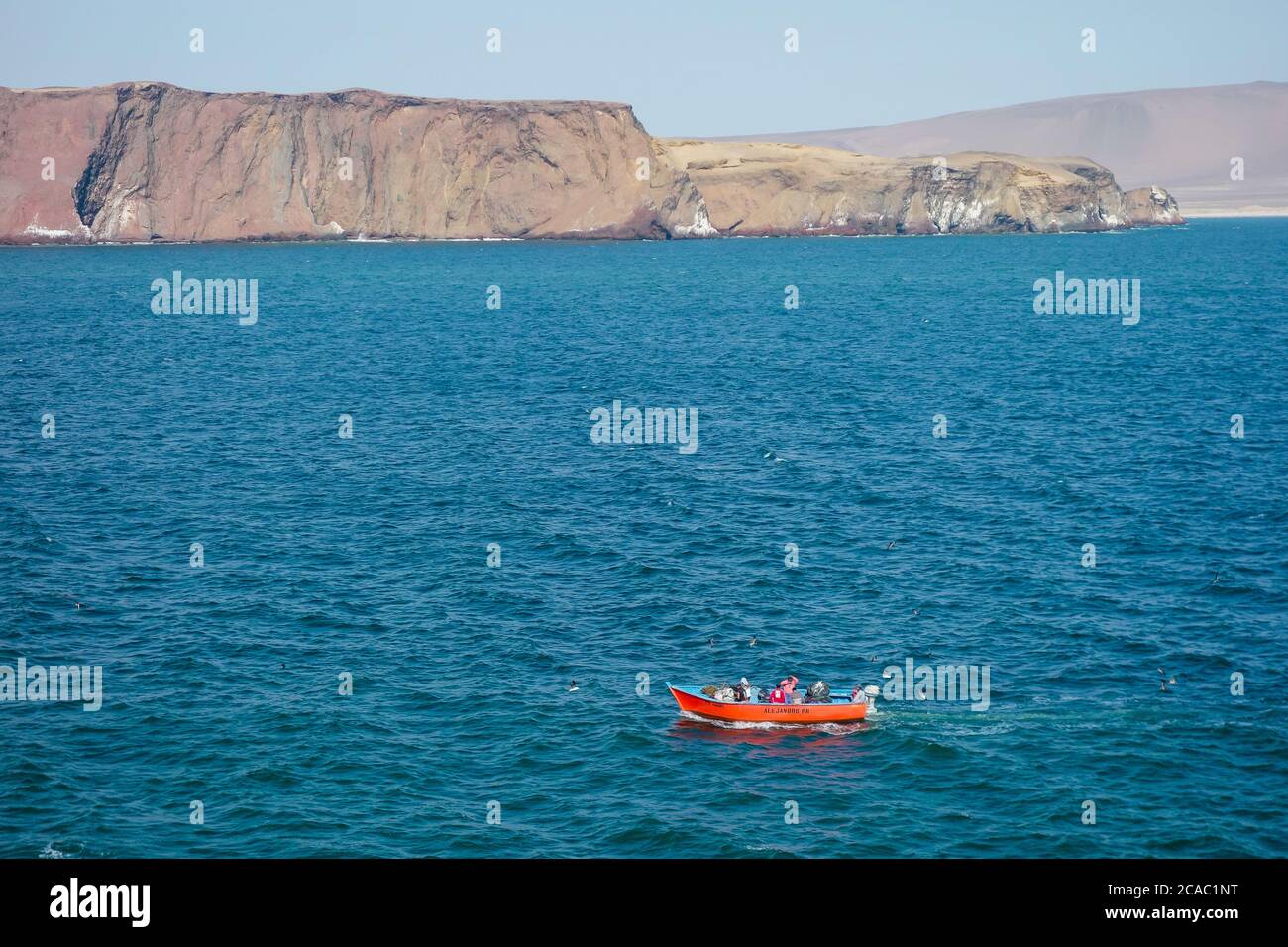PARACAS, PERU - Sep 27, 2019: Ica/Peru: fish boats in Paracas National ...