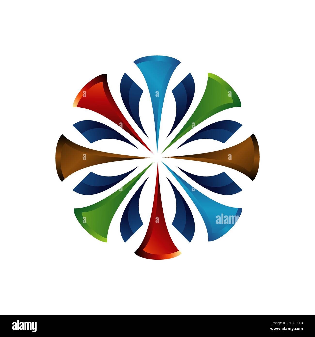 stylish colorful 3d round floral vector logo illustrations EPS 10 Stock ...