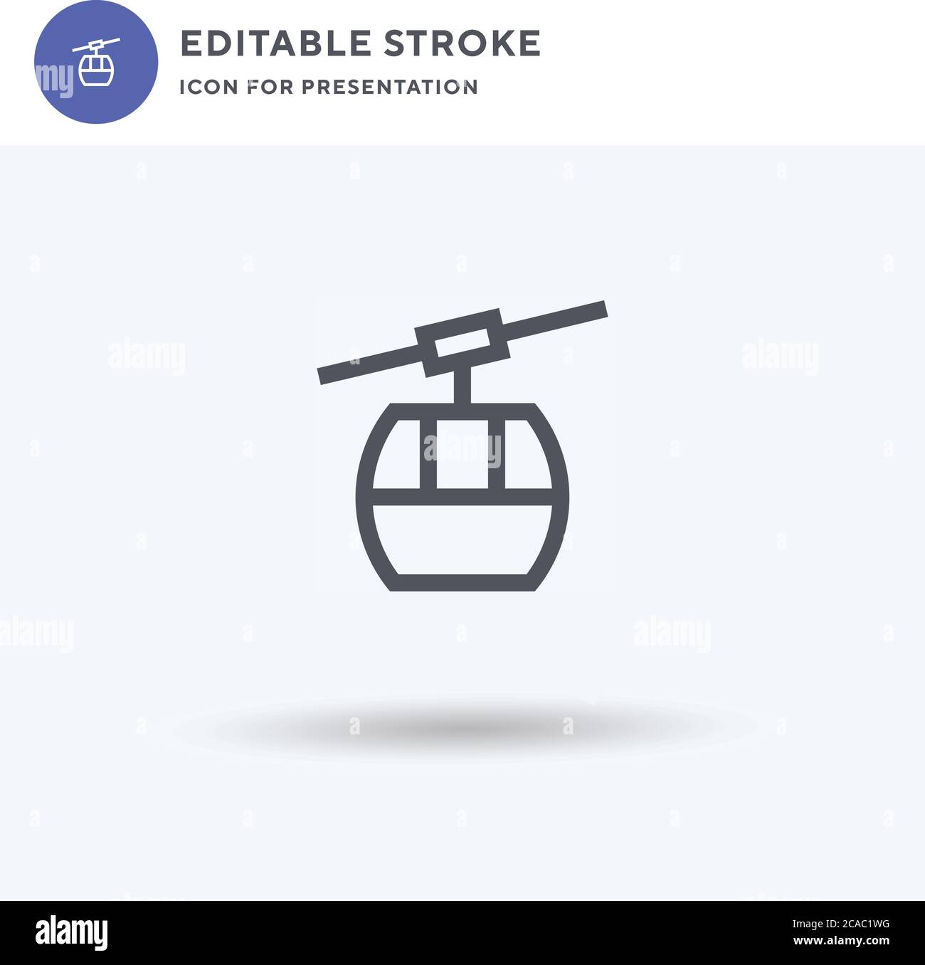 Cable Car icon vector, filled flat sign, solid pictogram isolated on ...
