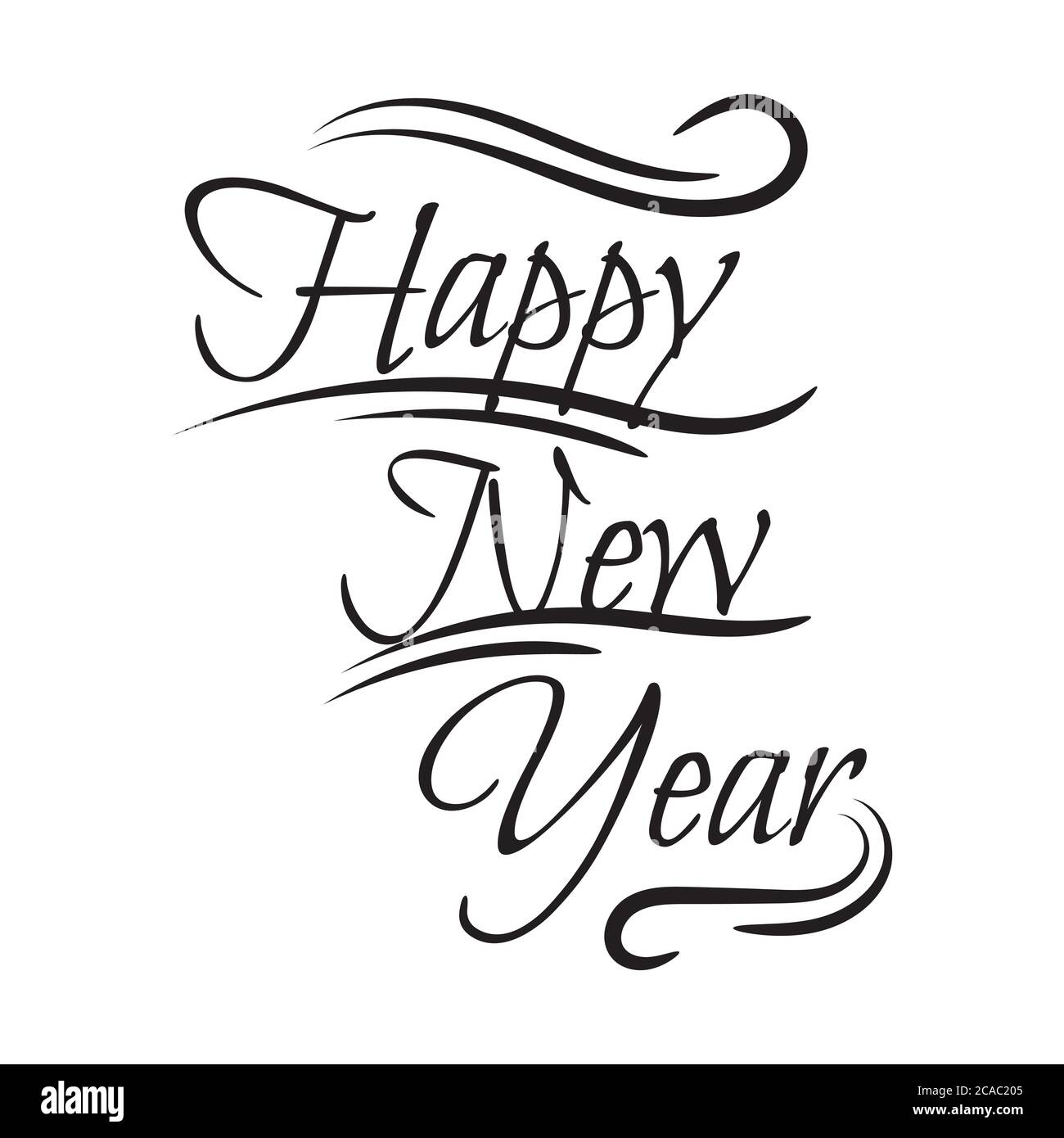 Happy New Year Clipart Black And White
