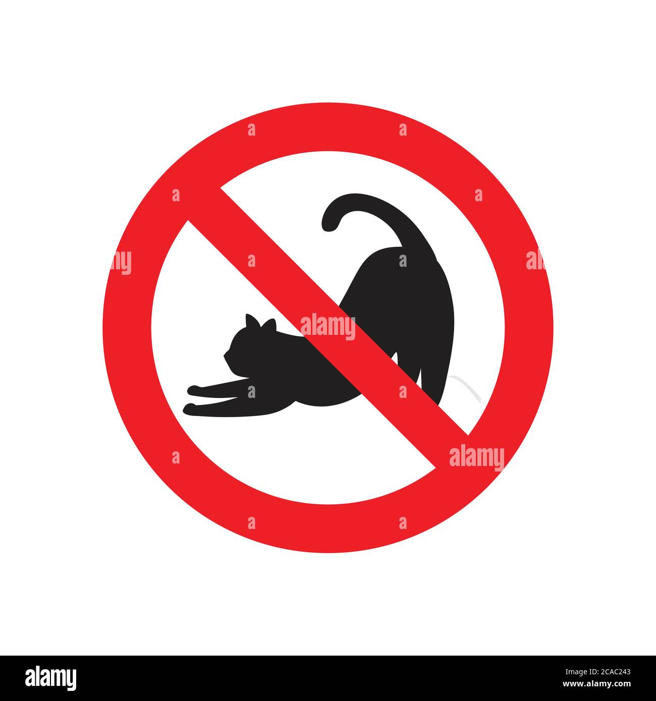 No cat sign. red prohibition sign. vector illustration Stock Vector ...