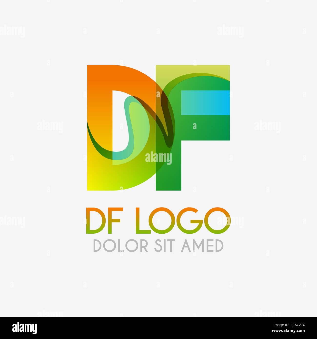 The DF logo with striking colors and gradations, modern and simple for ...