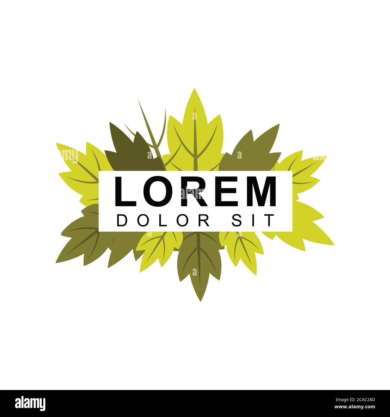 Autumn logos with brown and green leaves, forests, cherries, seasonal ...