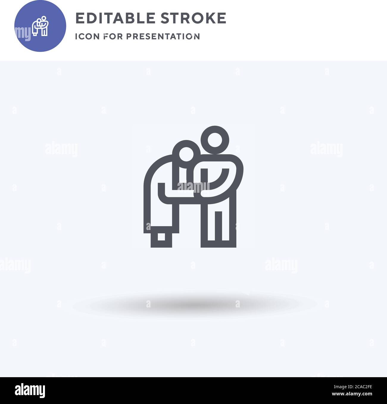 Old People icon vector, filled flat sign, solid pictogram isolated on ...